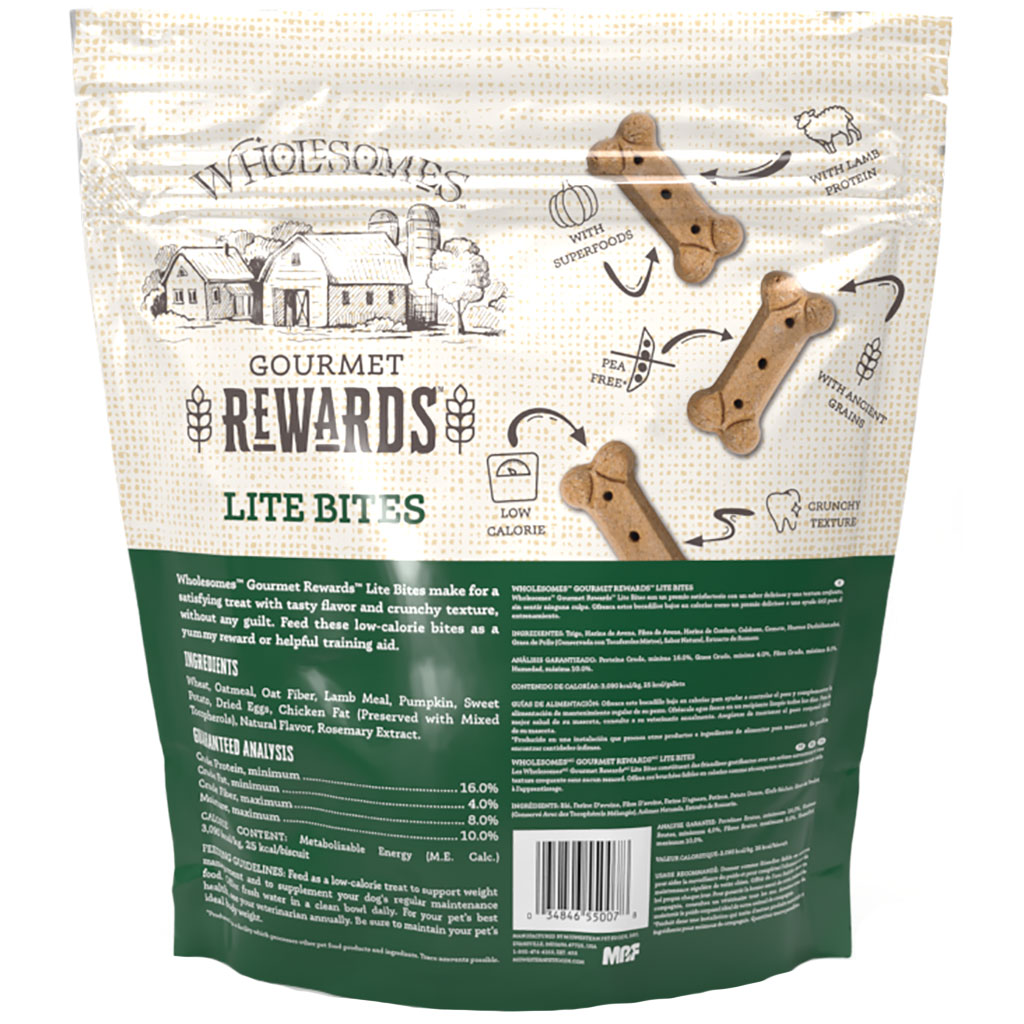 Low Fat Dog Treats - Gourmet Rewards Lite Bites - Wholesomes Pet Food